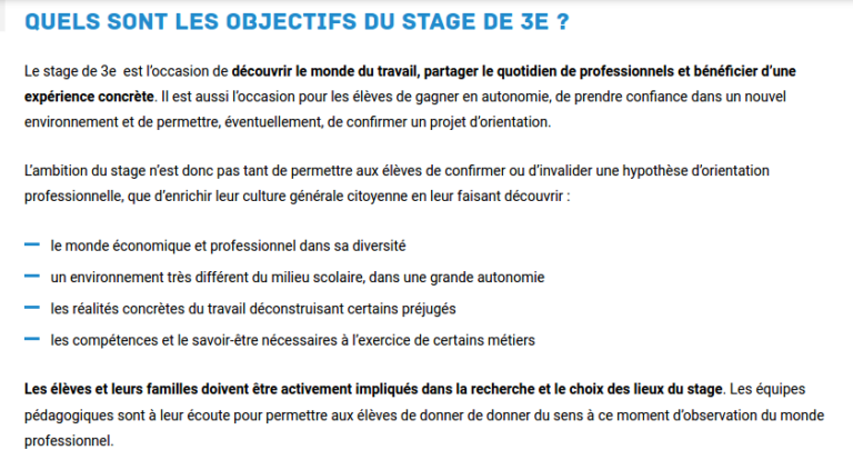 Le stage d’observation – Les cours de Max